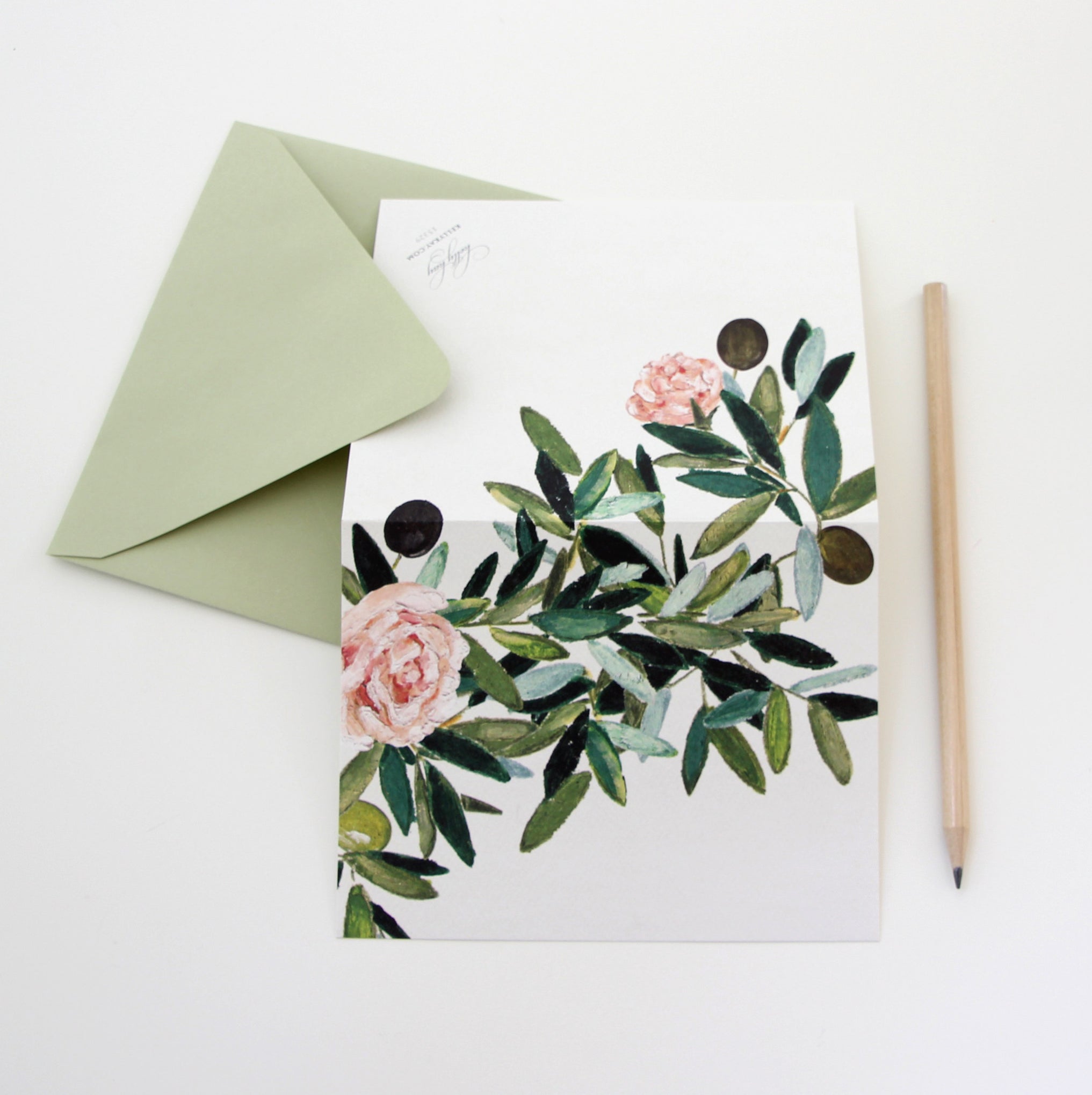 Fold Notes | Olive Leaf & Rose – KellyKay
