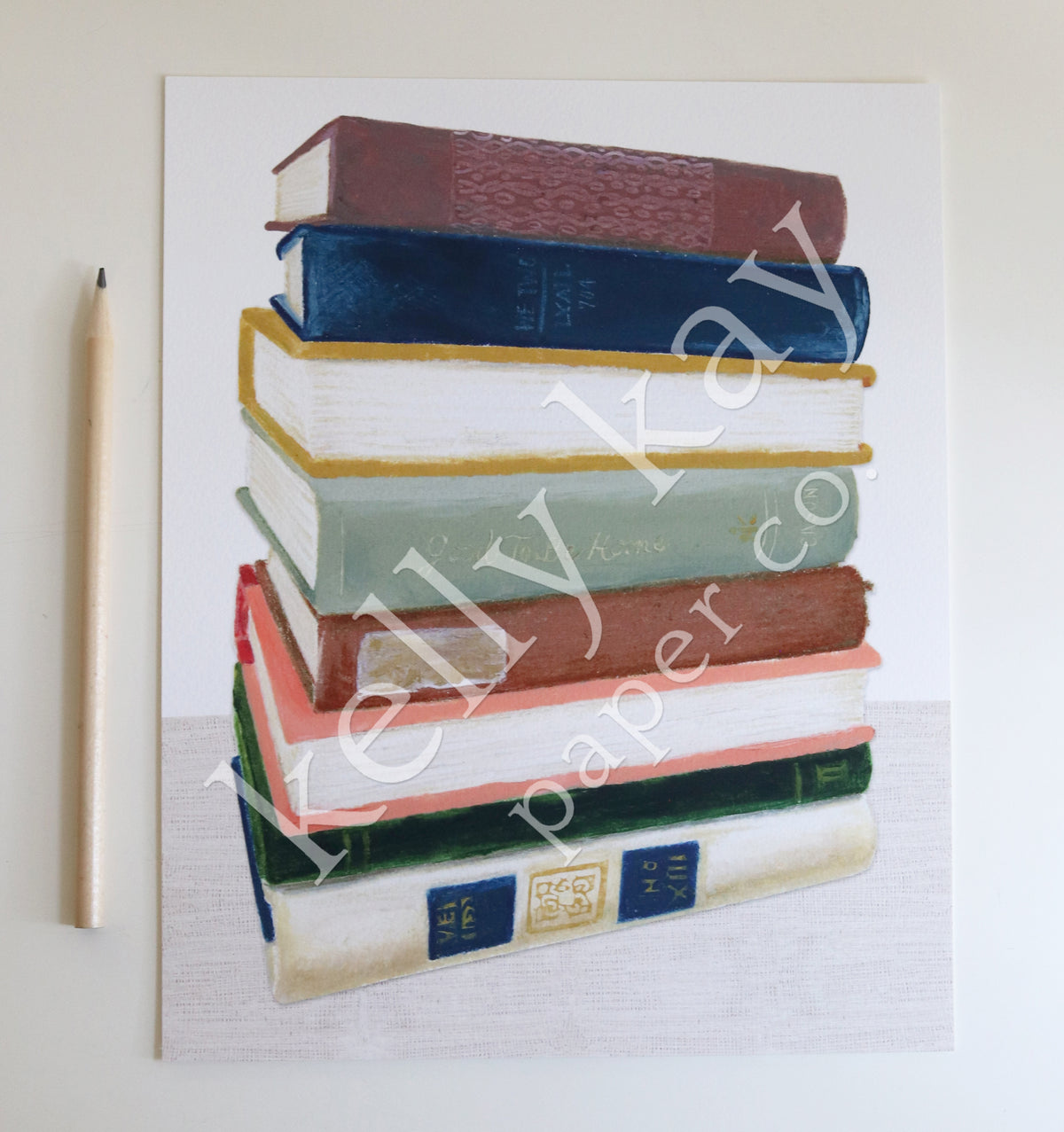 Book Stack Art Print as seen on HGTV – KellyKay